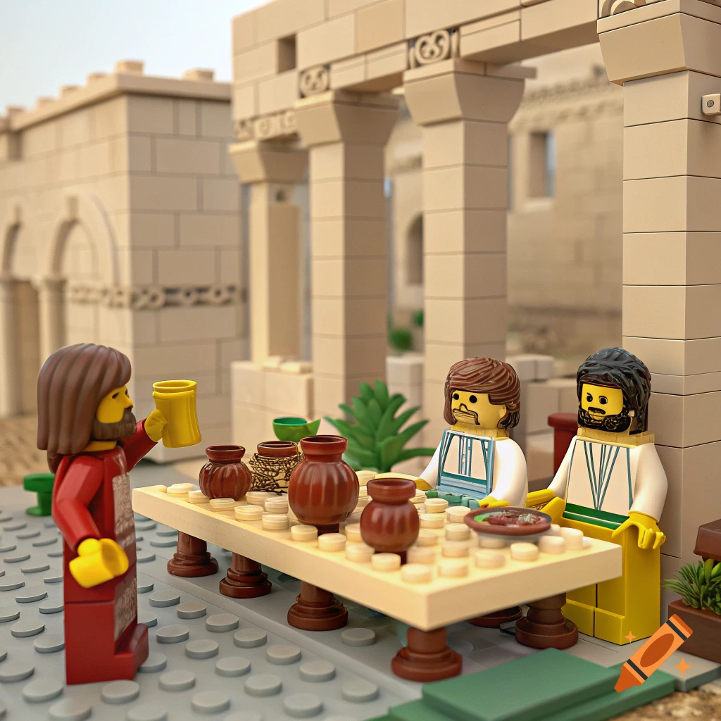 Lego set of Jesus Christ at Cana of Galilee on Craiyon
