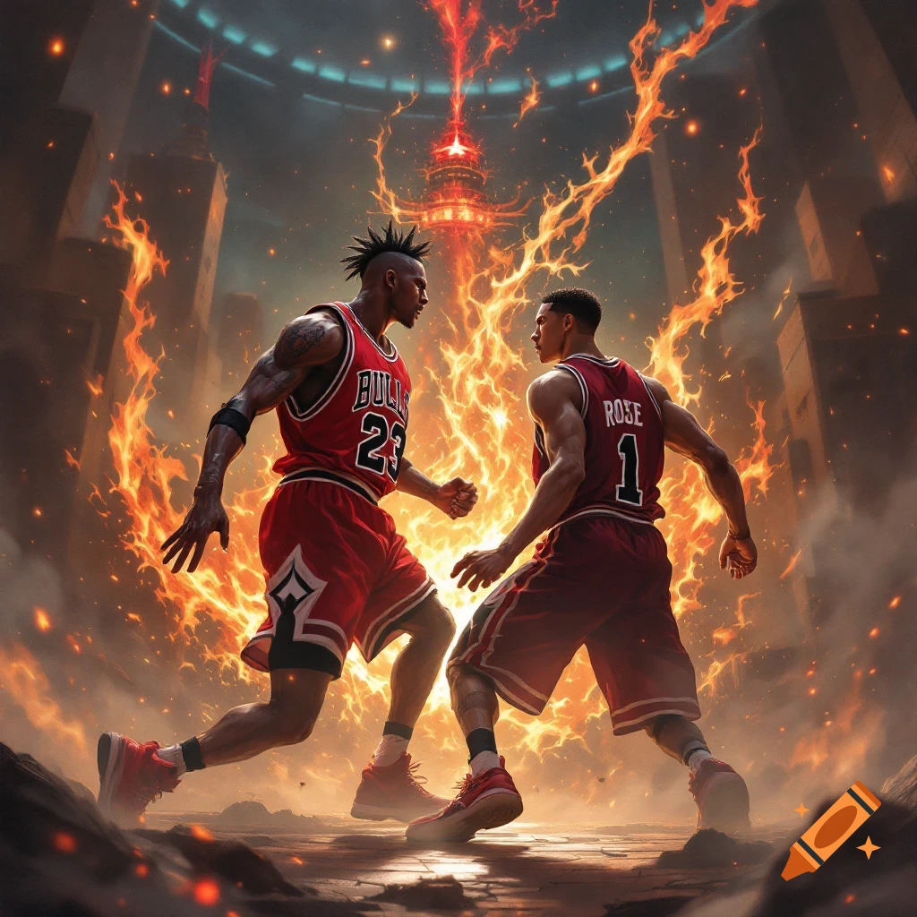 Michael Jordan and Derrick Rose as mages in Bulls army, anime and NBA ...