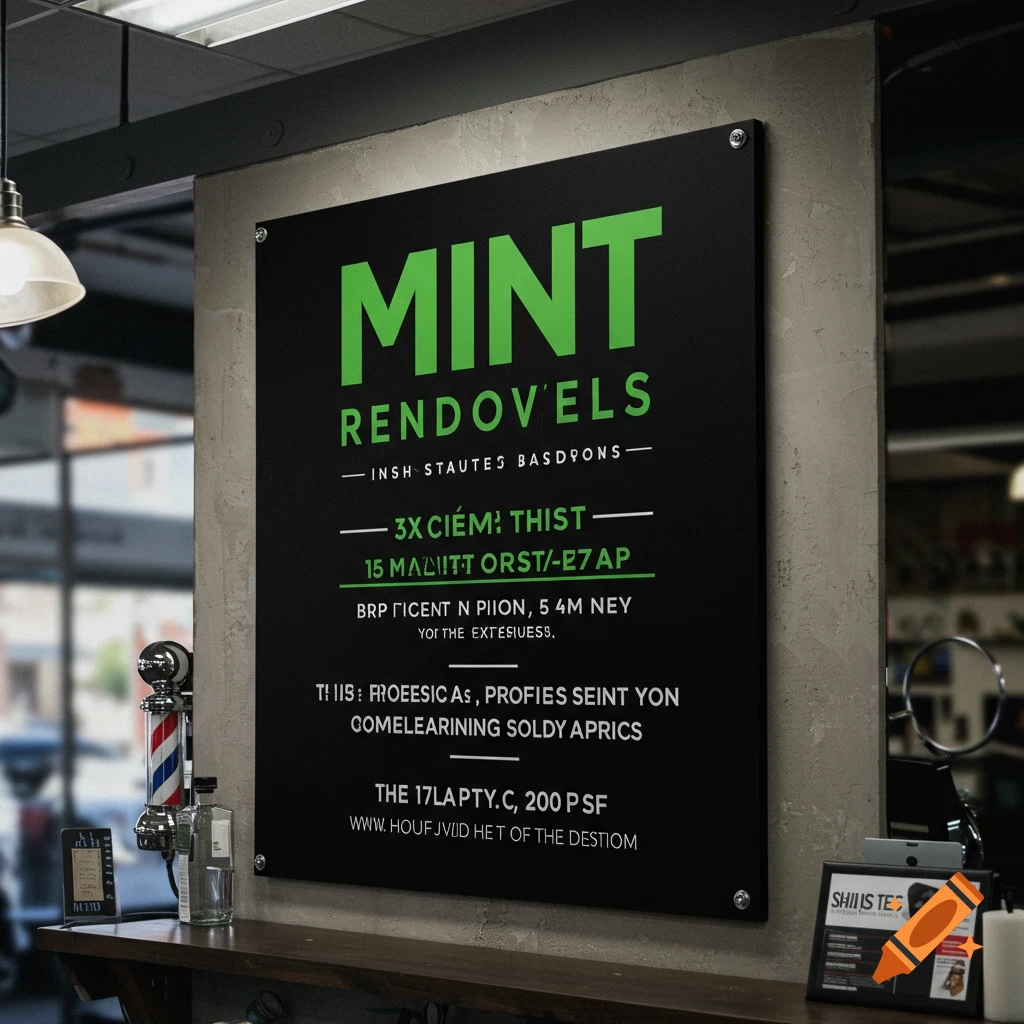 Mint Remodels sign for contracting business on Craiyon
