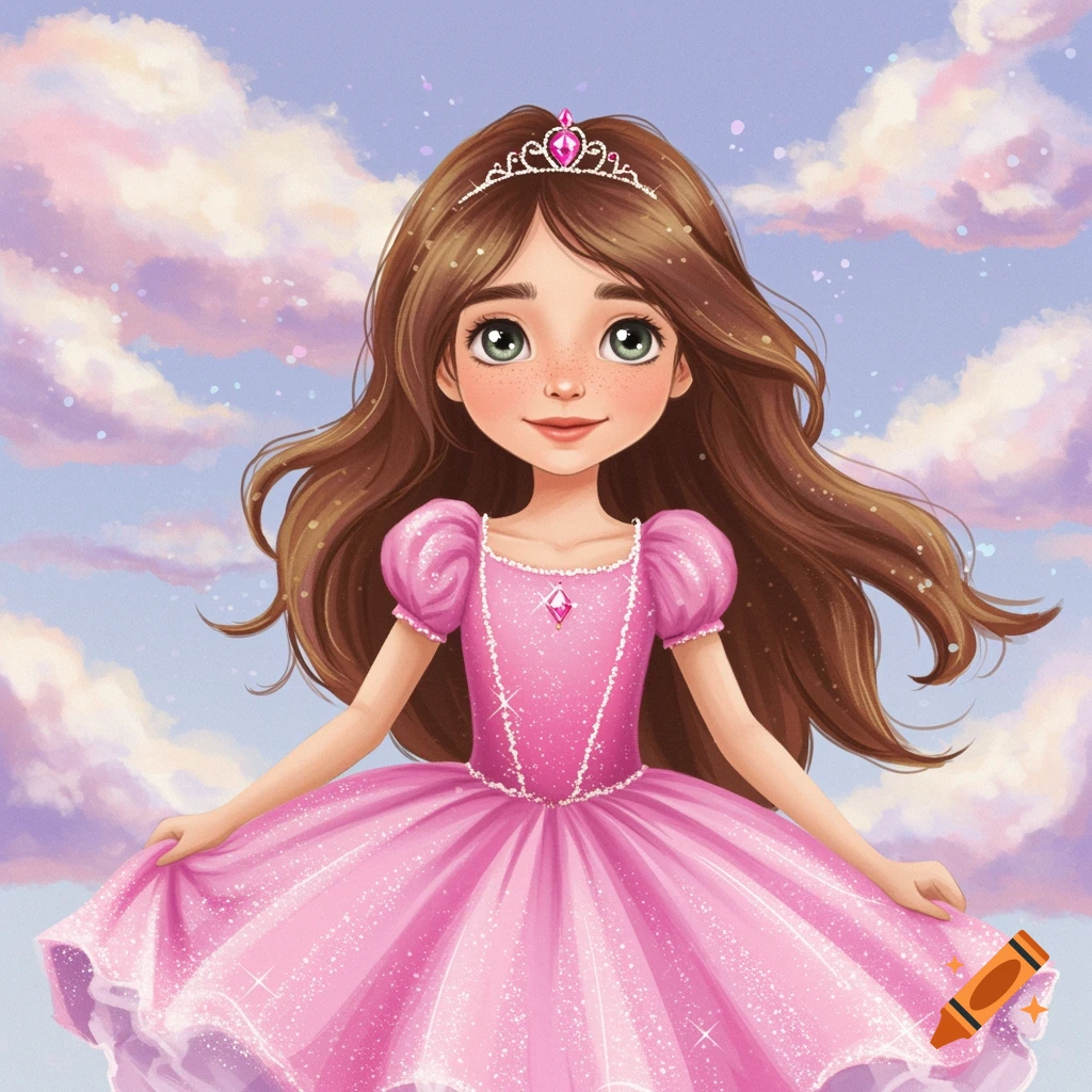 Watercolor illustration of a princess story book on Craiyon