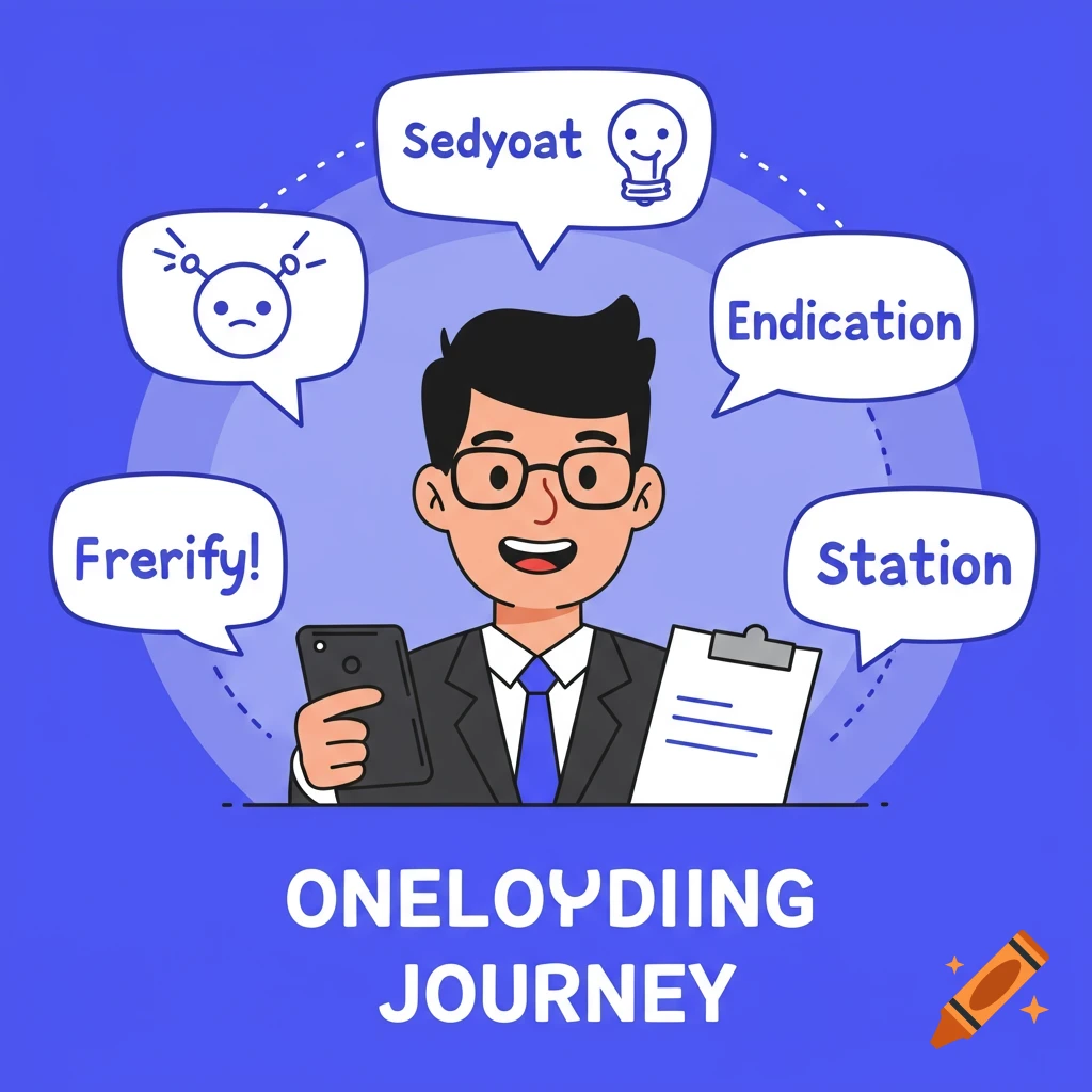 Cartoon illustration of employee onboarding, depicting dedication. on ...