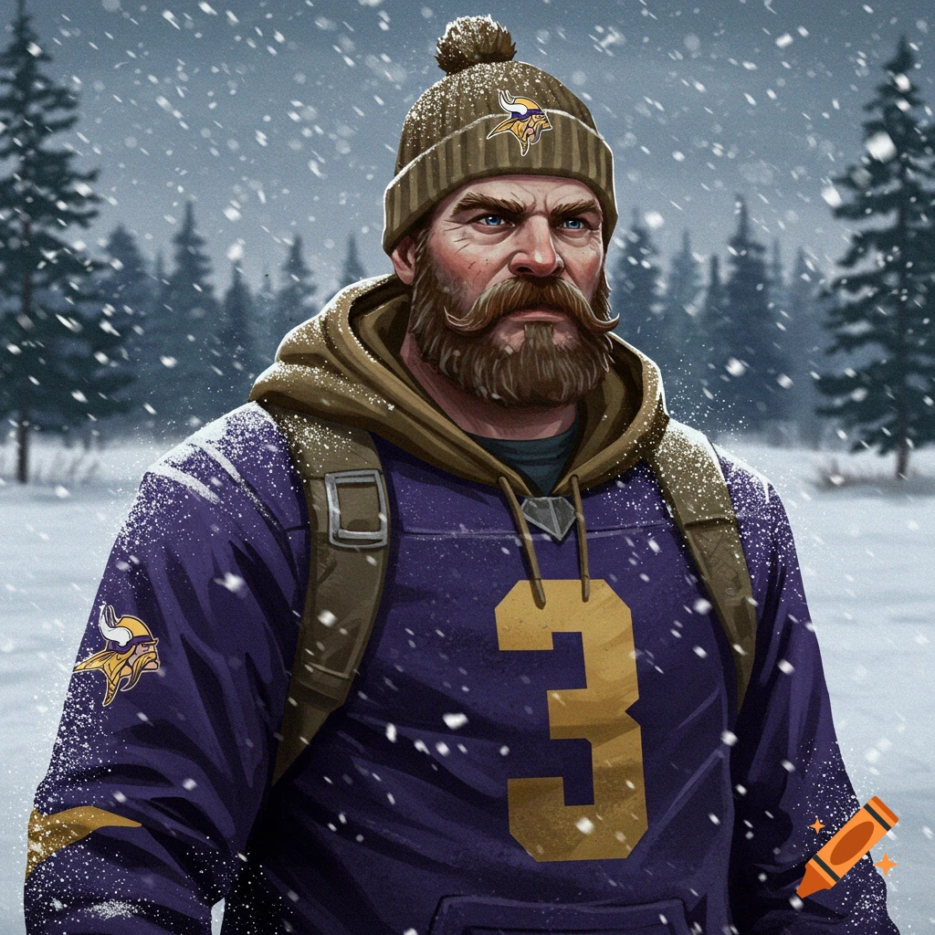 Man with beard in Mankato, Minnesota landscape on Craiyon