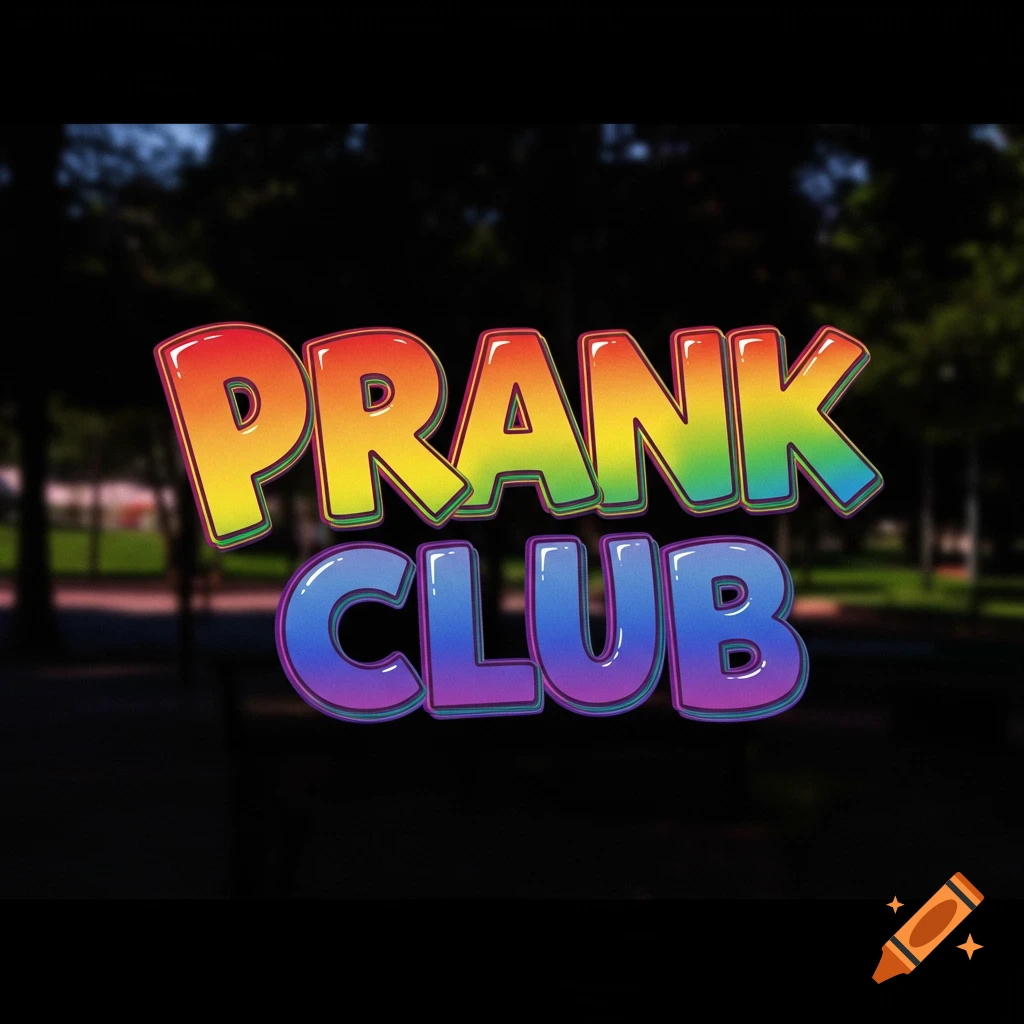 "Prank Club" in rainbow letters, bolded logo design. on Craiyon