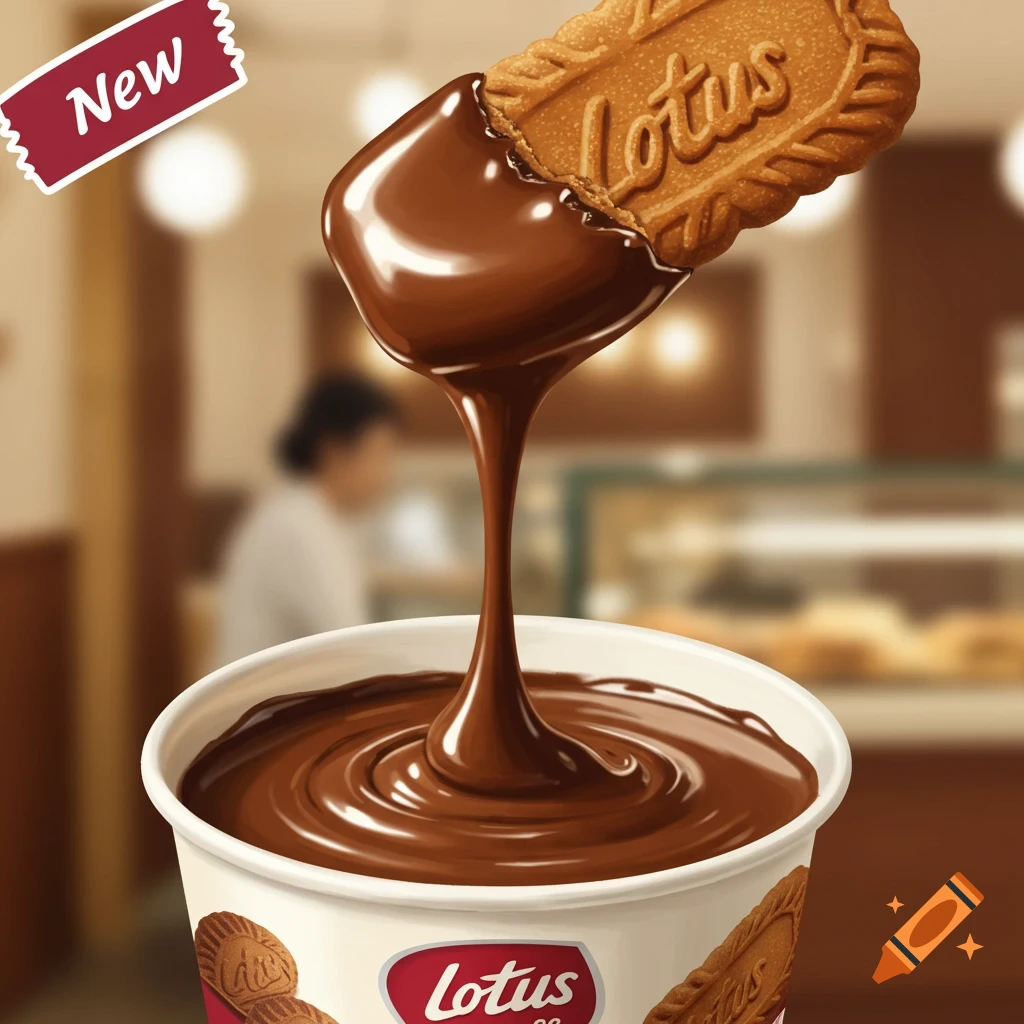 La Diperie chocolate-covered Lotus Biscoff ice cream on Craiyon