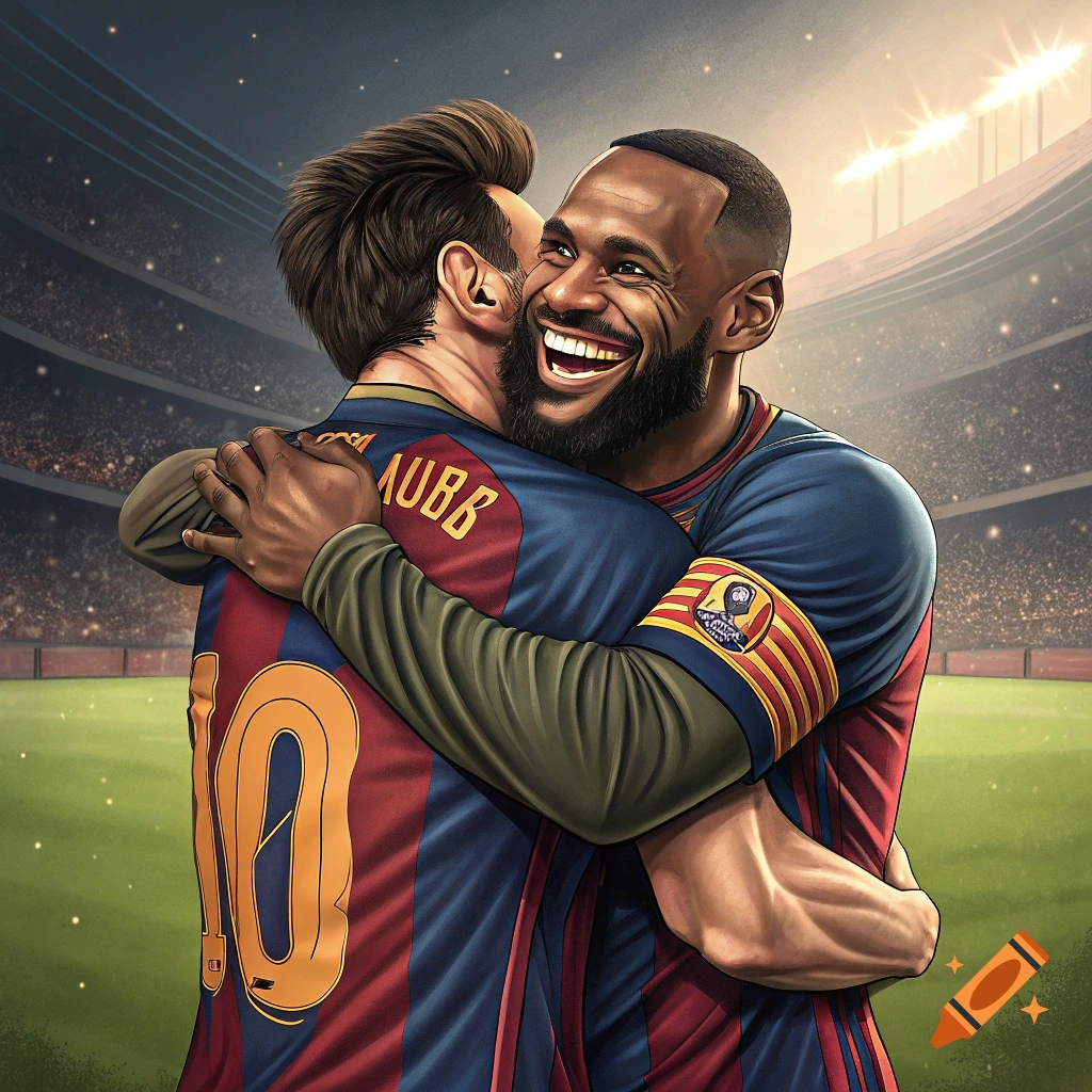 A photorealistic image of football players in action during a match in ...