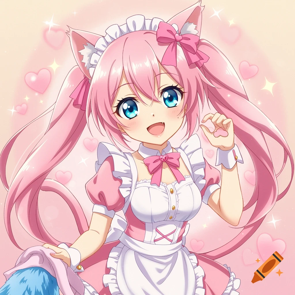 Catgirl images created on Craiyon