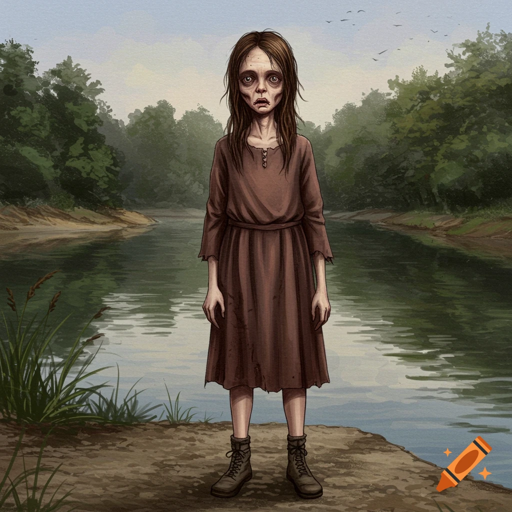 Pencil drawing of a poor orphan teenager girl with a disfigured face by ...