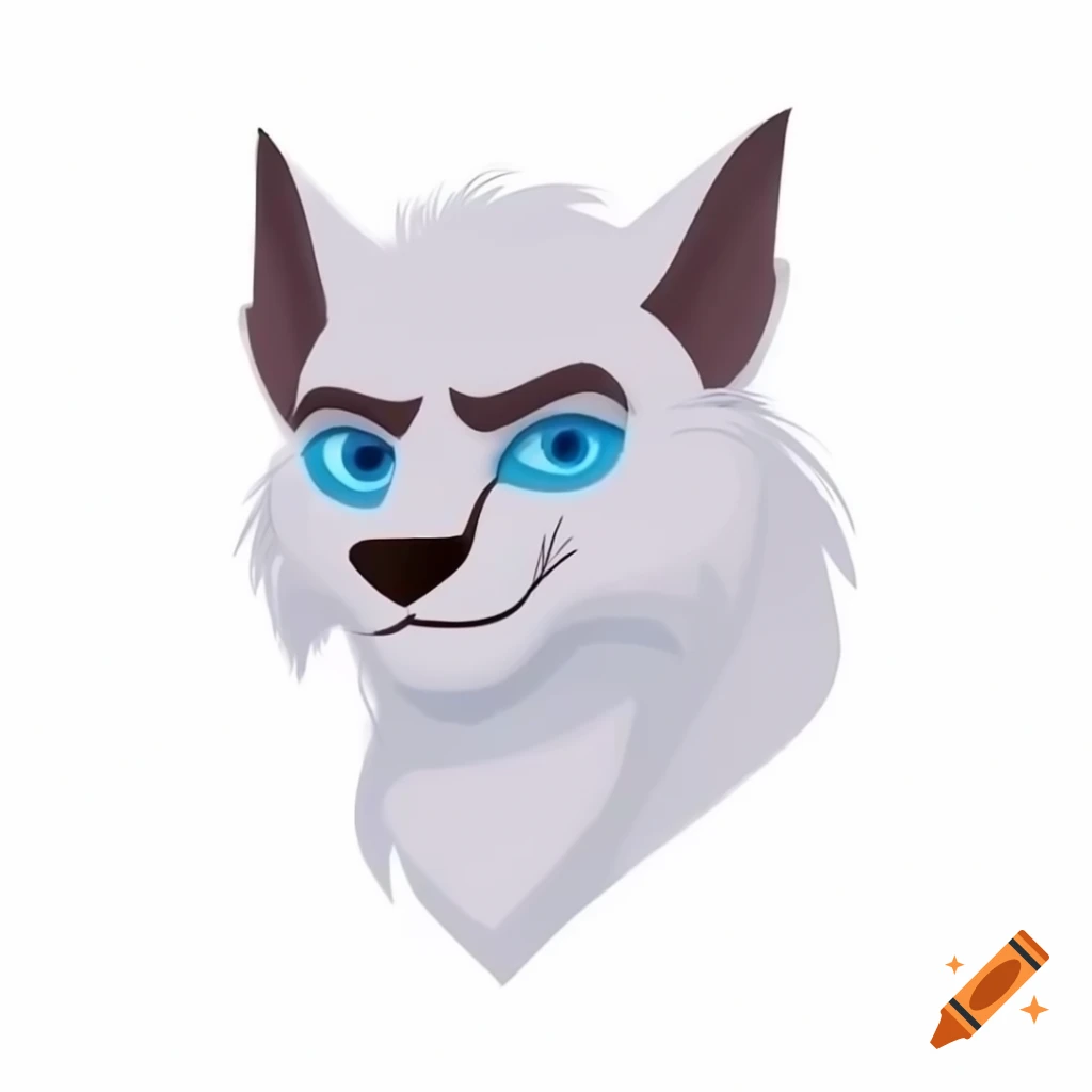 Blue-eyed white werewolf in profile with slight smile and undercut ...