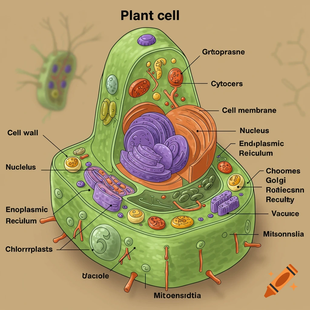 Illustration of interphase and mitosis stages in plant and animal cells ...