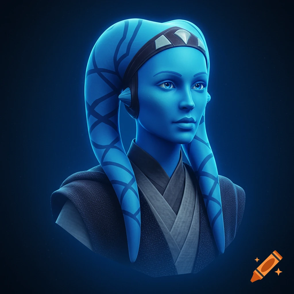 Hologram of a female twi'lek Jedi from Star Wars on Craiyon