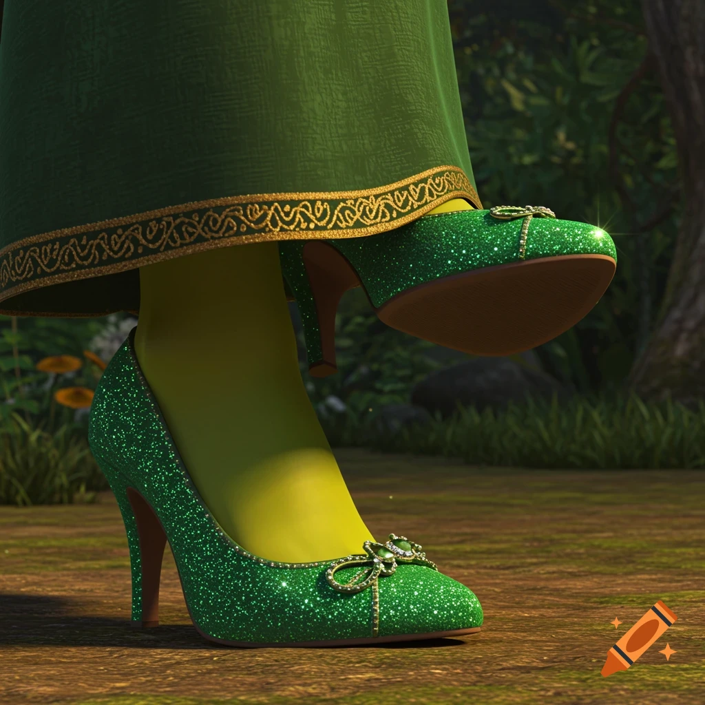Princess Fiona's green shoes from Shrek on Craiyon