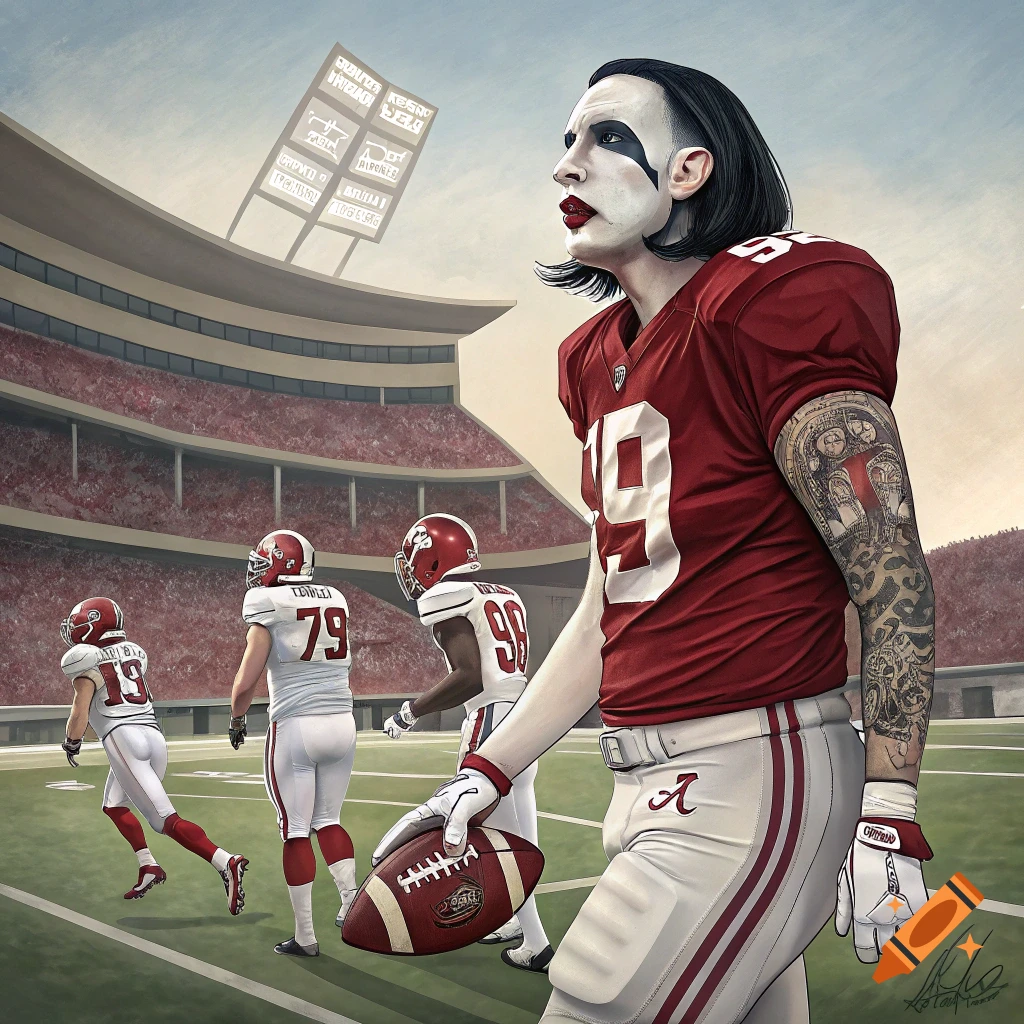 Illustration of Albert Einstein in football gear holding a football on ...