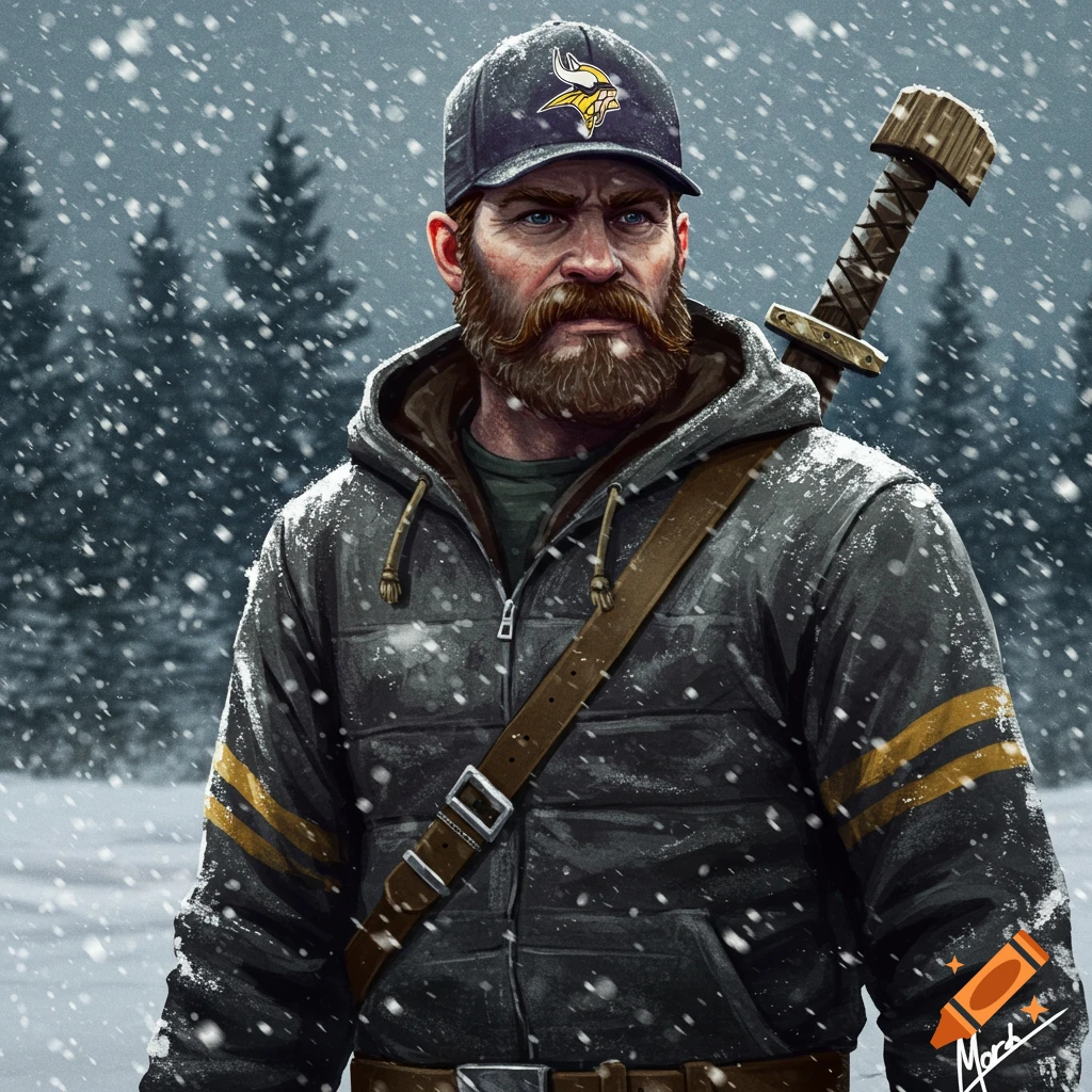 Man with beard in Mankato, Minnesota landscape on Craiyon