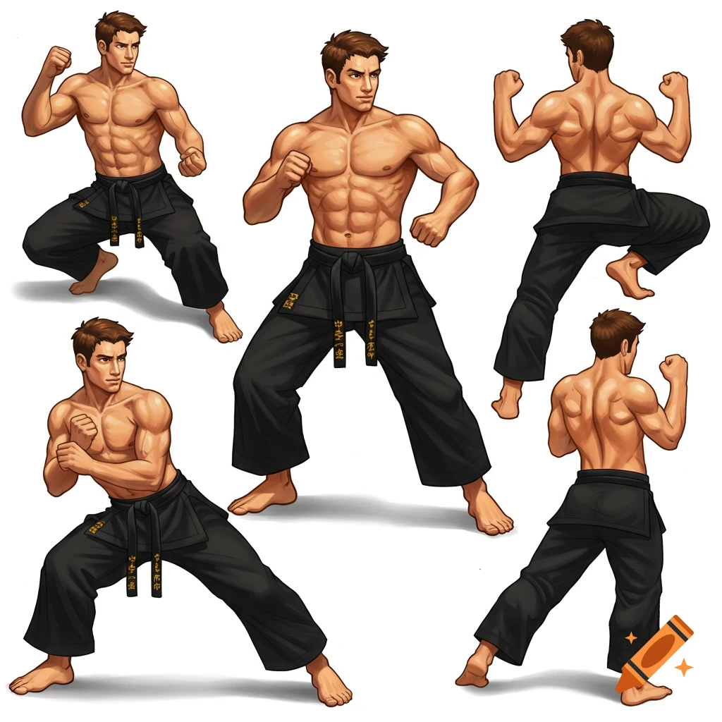 Black and white sketch of a muscular male figure, front and back views ...