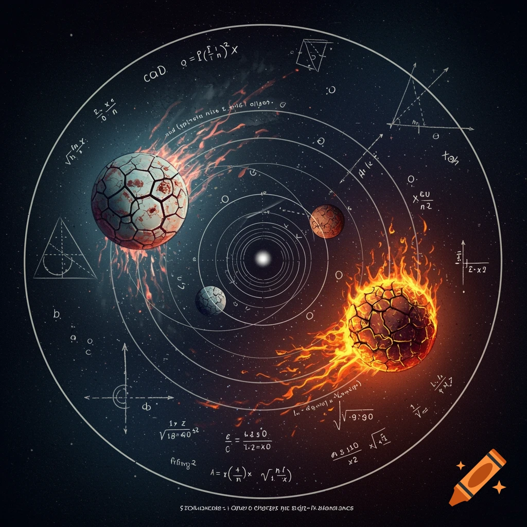 Earth, wind, fire, and water symbols on Craiyon