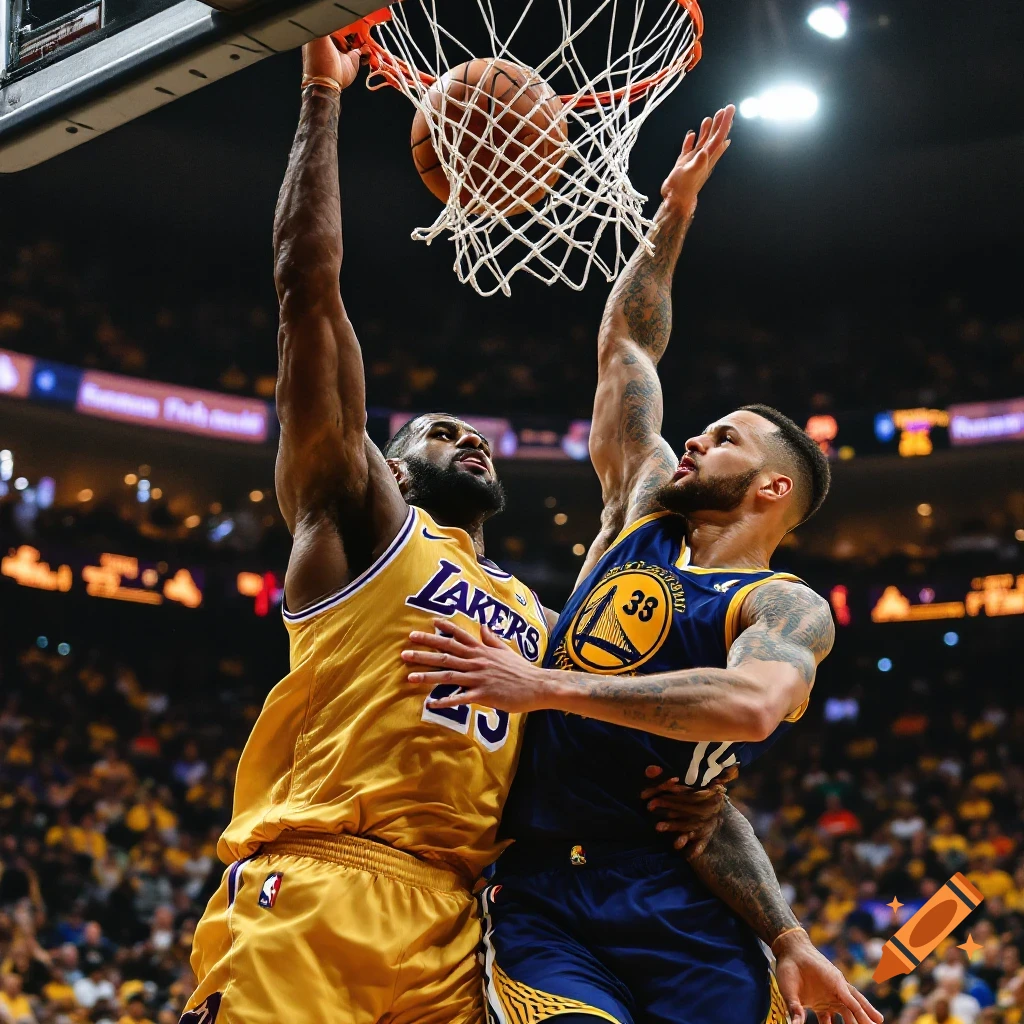Lebron James Dunking Over Shai Gilgeous Alexander created on Craiyon