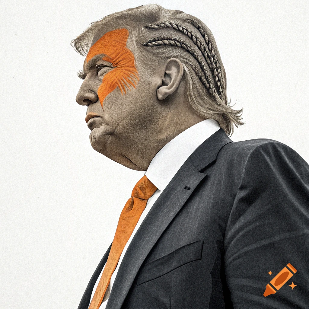 Satirical Portrayal of an Orange Donald Trump as a Welfare Queen With ...