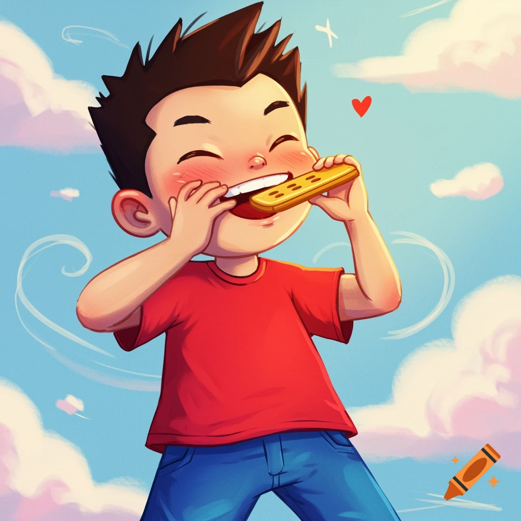 Cute chibi anime illustration of a child eating snacks like a cookie ...