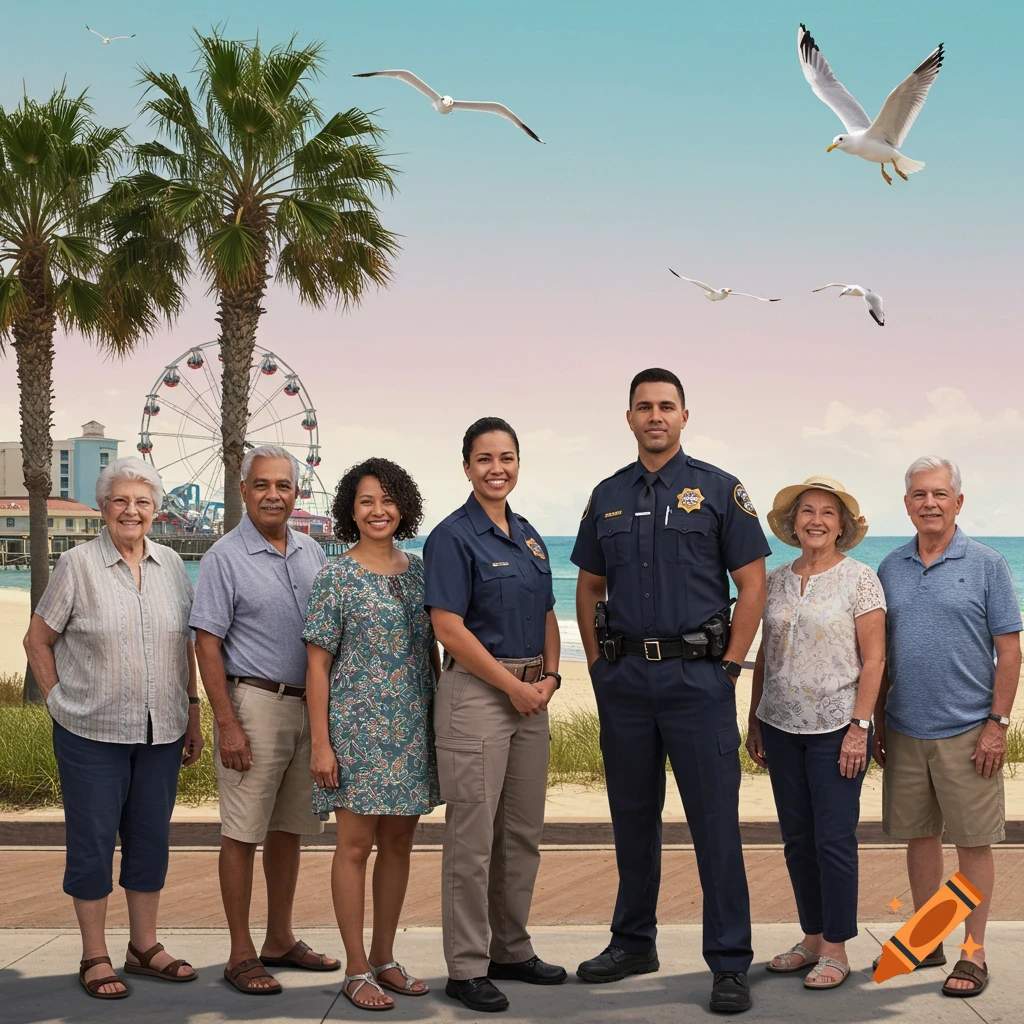 Vector Security welcome flyer for Myrtle Beach residents on Craiyon