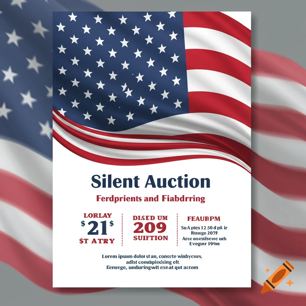 Flier Background American Flag Flyer With Usa Flag Colors And Symbols
