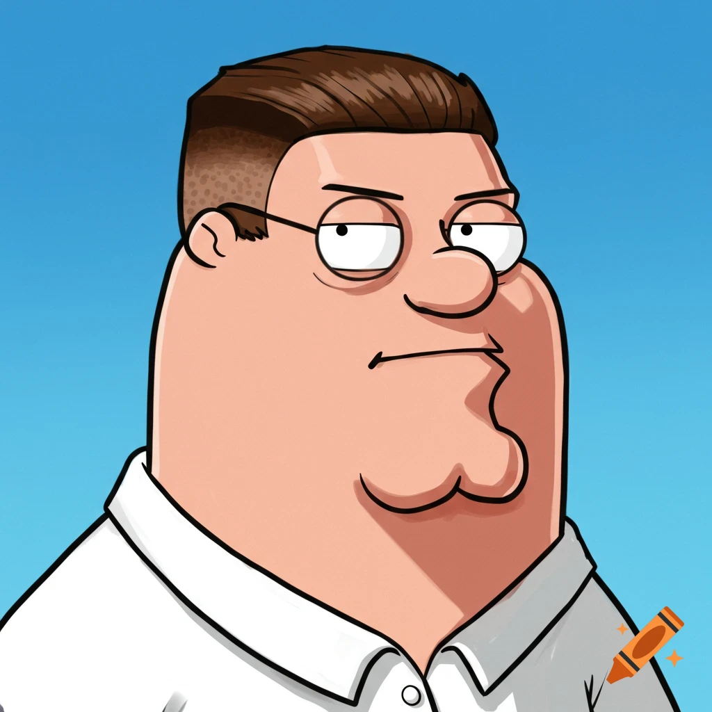 Peter Griffin with a low taper fade haircut on Craiyon