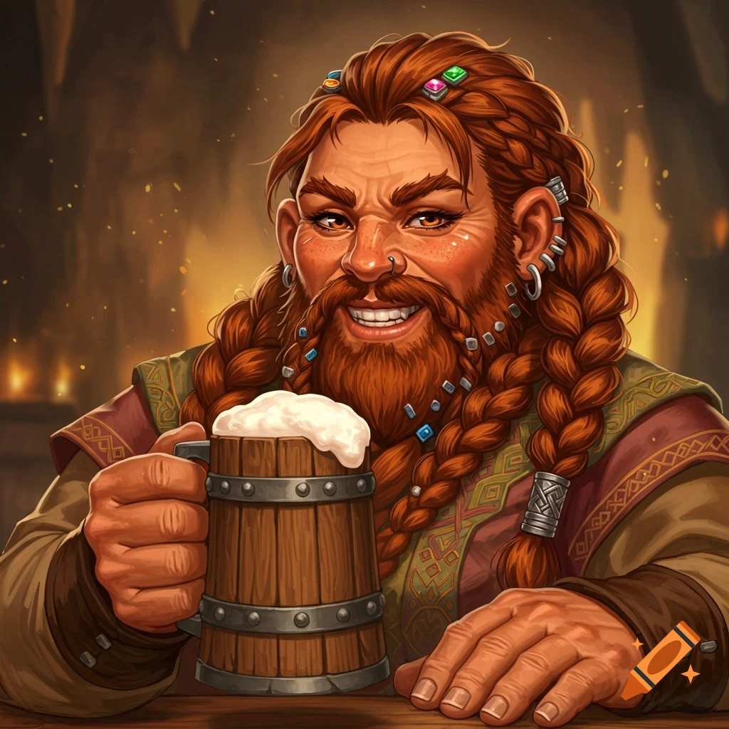 Fantasy portrait of a dwarf female character portrait art illustration ...