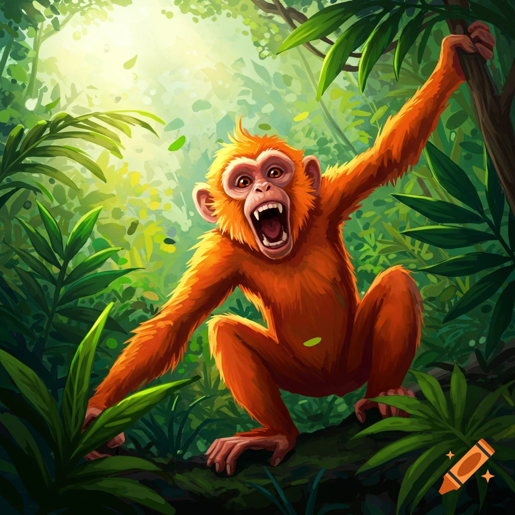 Monkey playing music on Craiyon