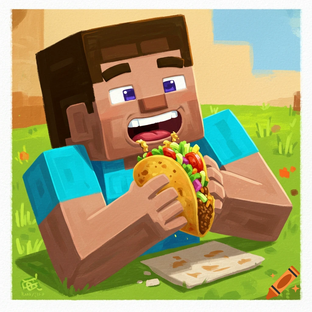 Taco eating Steve on Craiyon