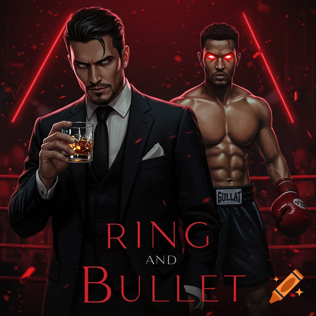 Fanfiction cover "Ring and Bullet" featuring a mafia-like man in a suit ...