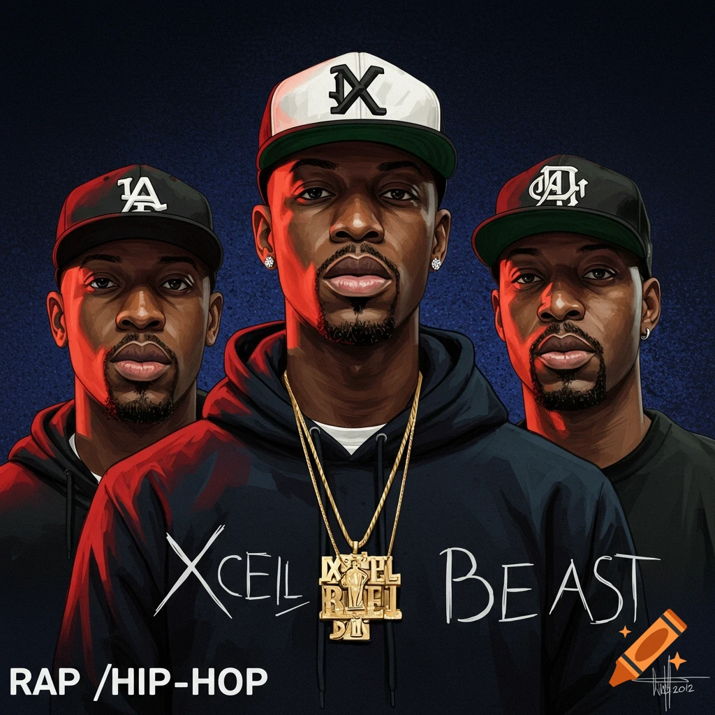 Xcel The Beast rap/hip-hop band logo on Craiyon