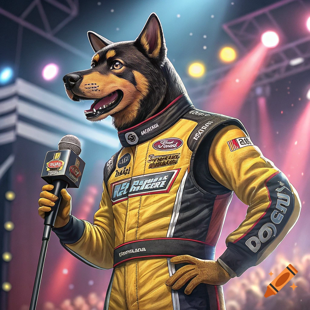 Ryan Blaney as the Rottweiler from The Masked Singer on Craiyon