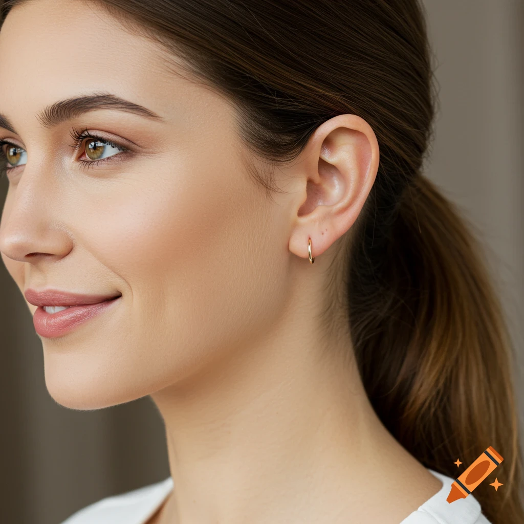 Woman's ear without earring on Craiyon