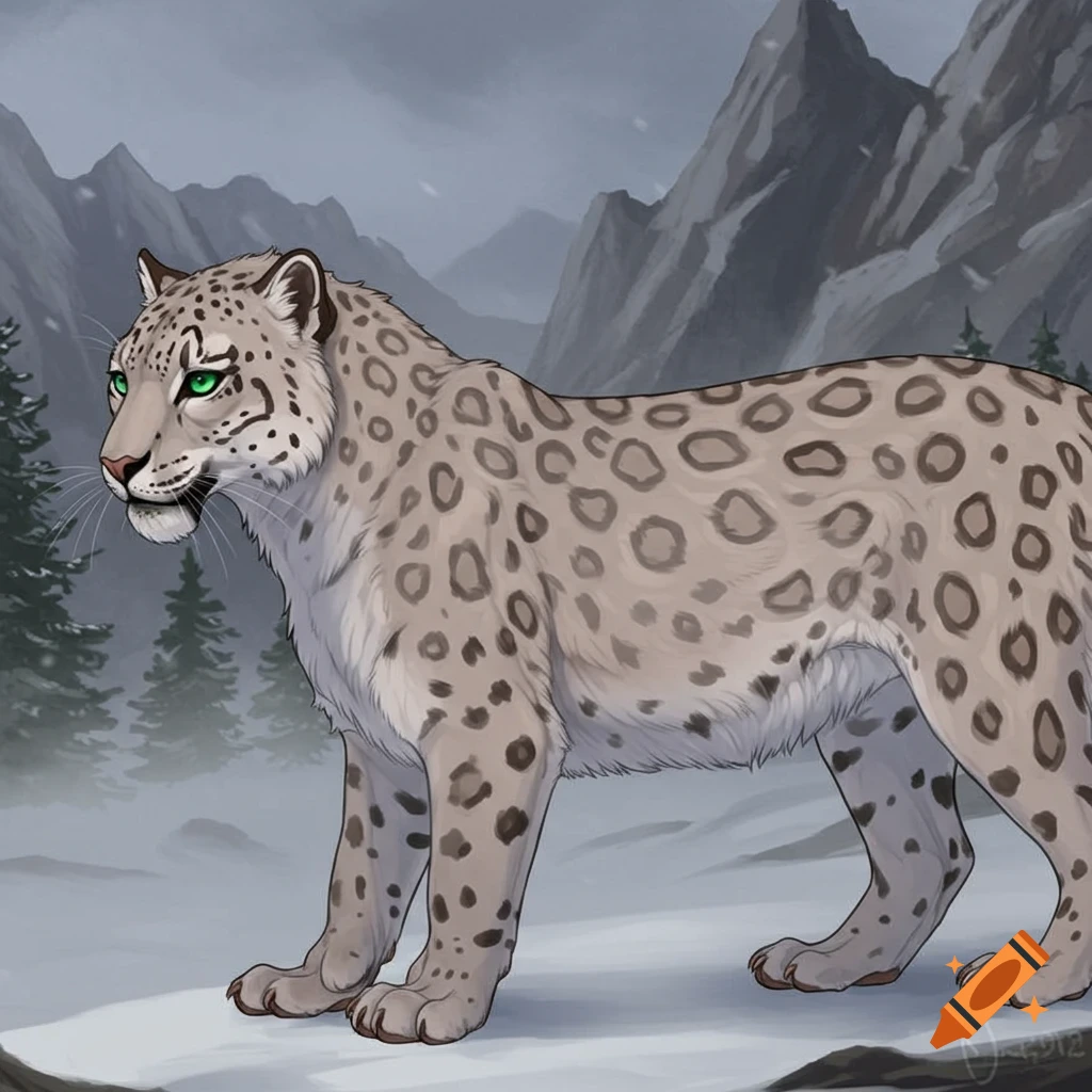 Snow leopard and peppermint bark hybrid creature on Craiyon