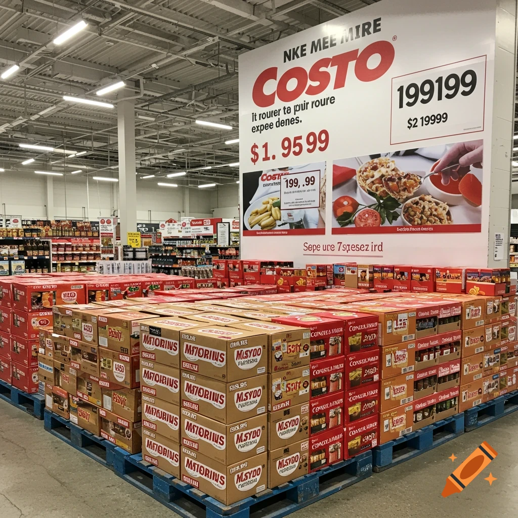 Costco price list poster and website prices on Craiyon