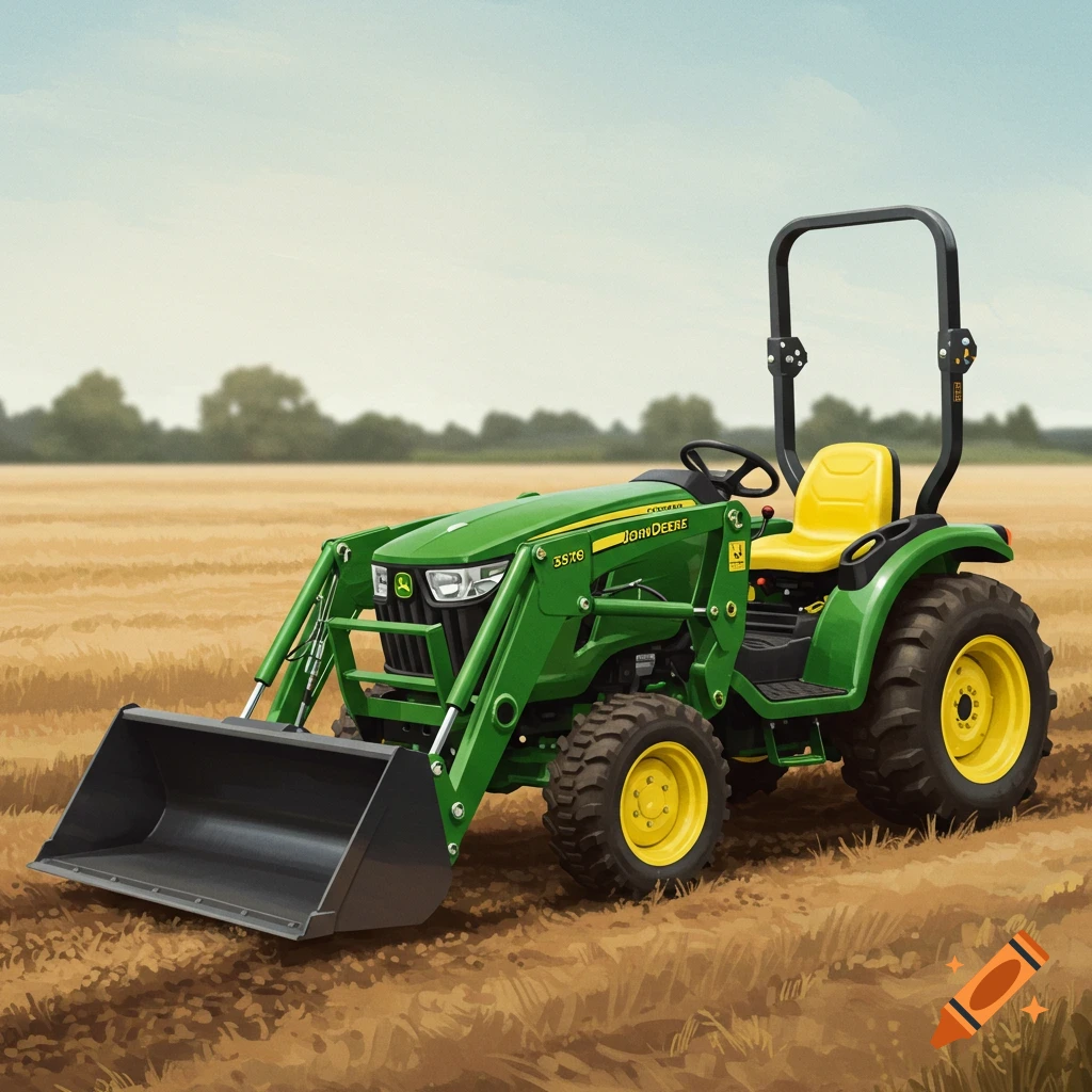 John Deere compact tractor with front end loader on Craiyon