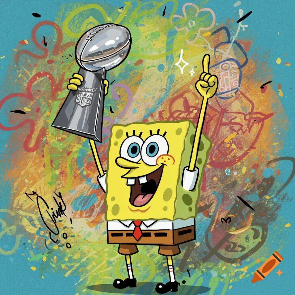 SpongeBob as President of the United States in sunglasses and a suit on ...