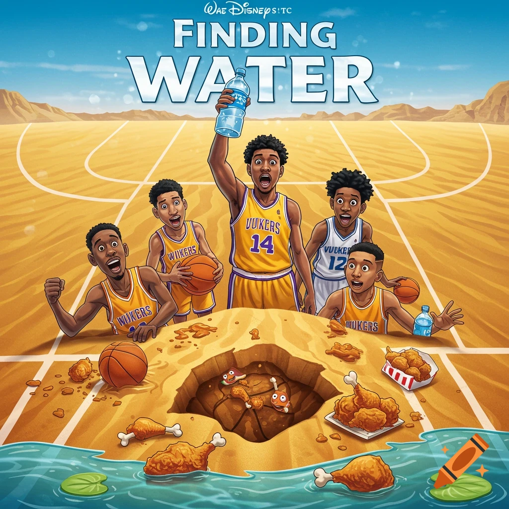Finding Water Disney movie poster with basketball players and fried ...