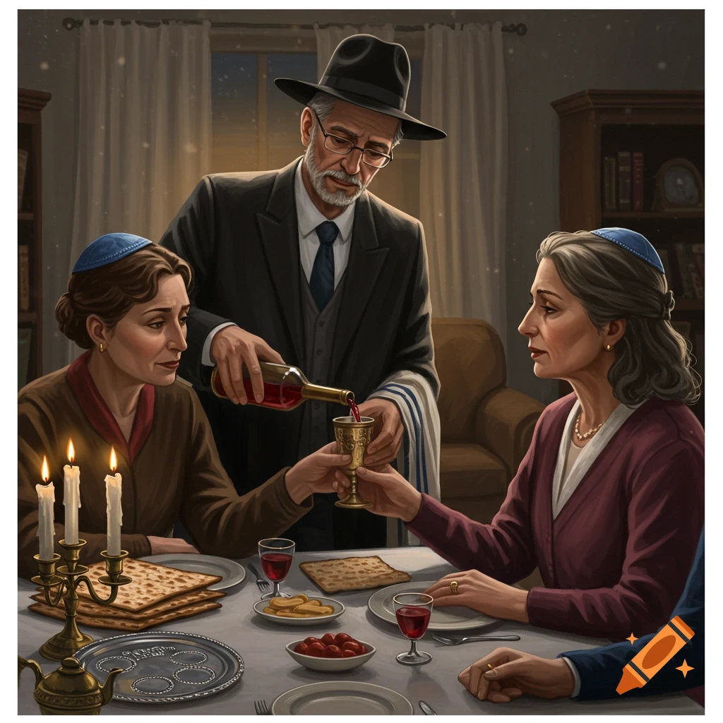 Orthodox Easter celebration with priest, children, and adults eating on ...