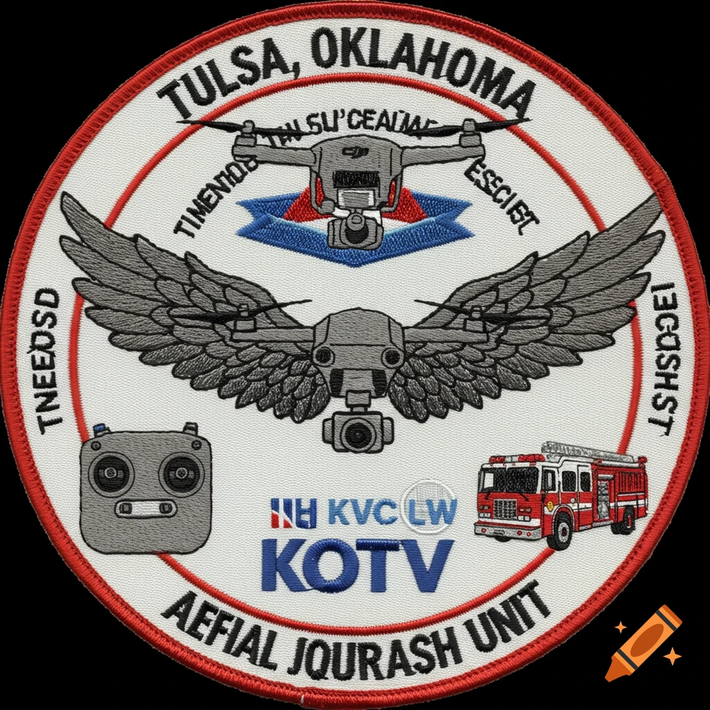 Tulsa Oklahoma KOTV Aerial Journalism Unit squadron patch with DJI ...
