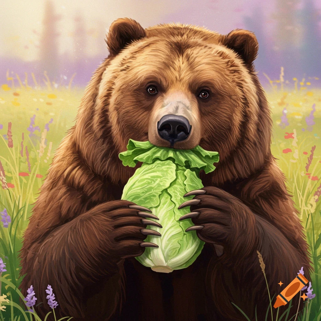 Bear eating beans on Craiyon