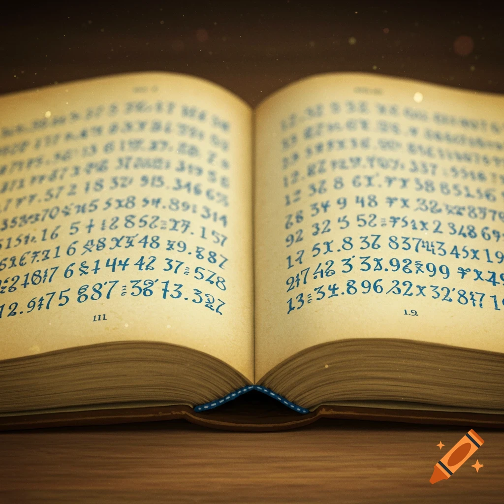 Book with numbers on Craiyon