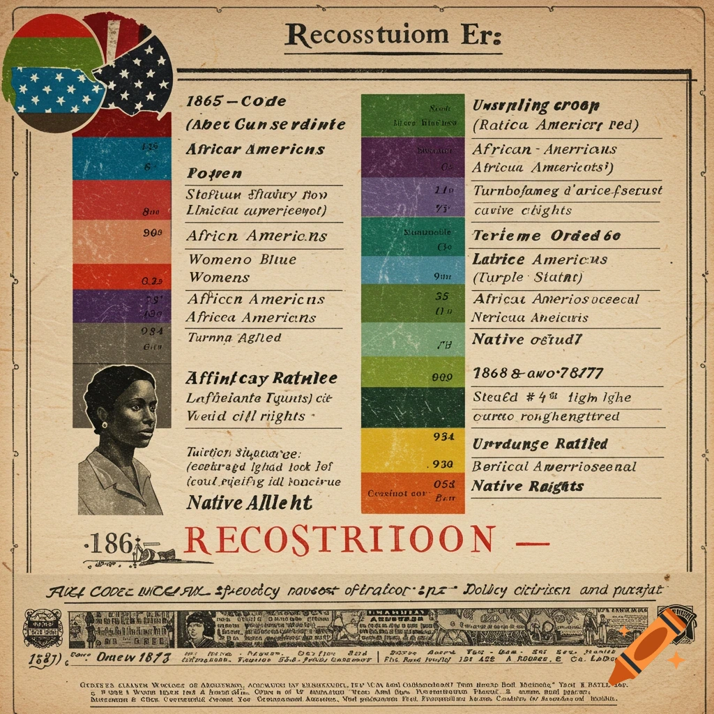 Color-coded infographic of US history, showing African Americans, women ...