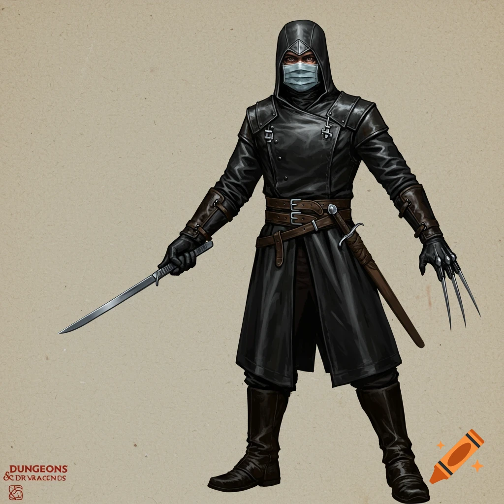 D&D assassin surgeon with scalpel and syringe claws, Dungeons & Dragons ...