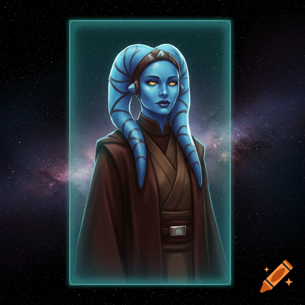 Hologram of a female Twi'lek Jedi from Star Wars on Craiyon