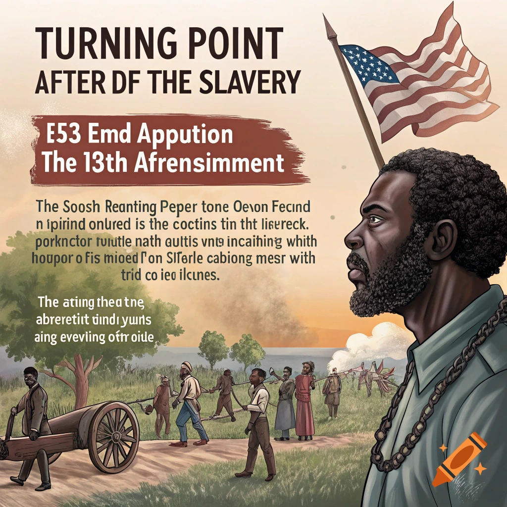 End of slavery and impact on equality movements on Craiyon