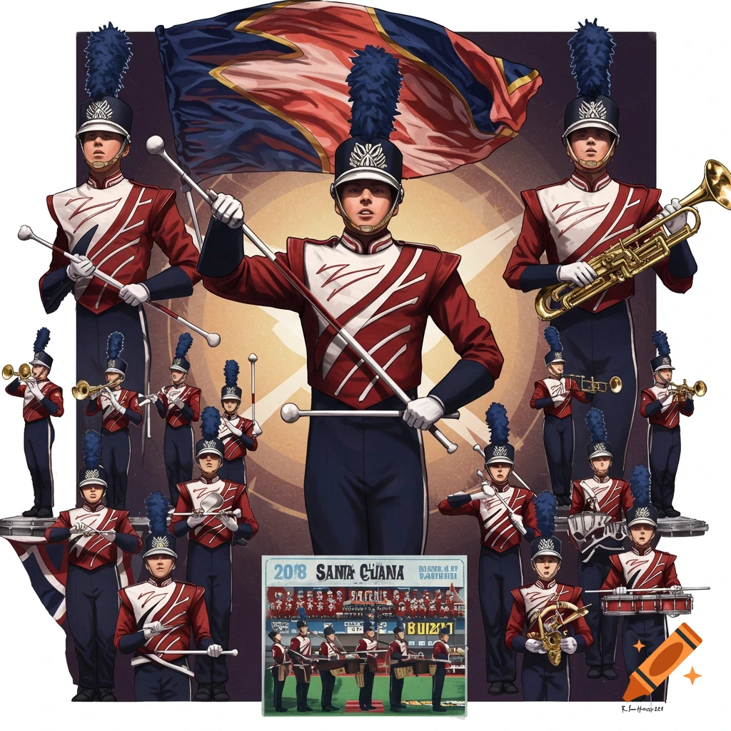 Santa Clara Vanguard 2018 uniforms on Craiyon