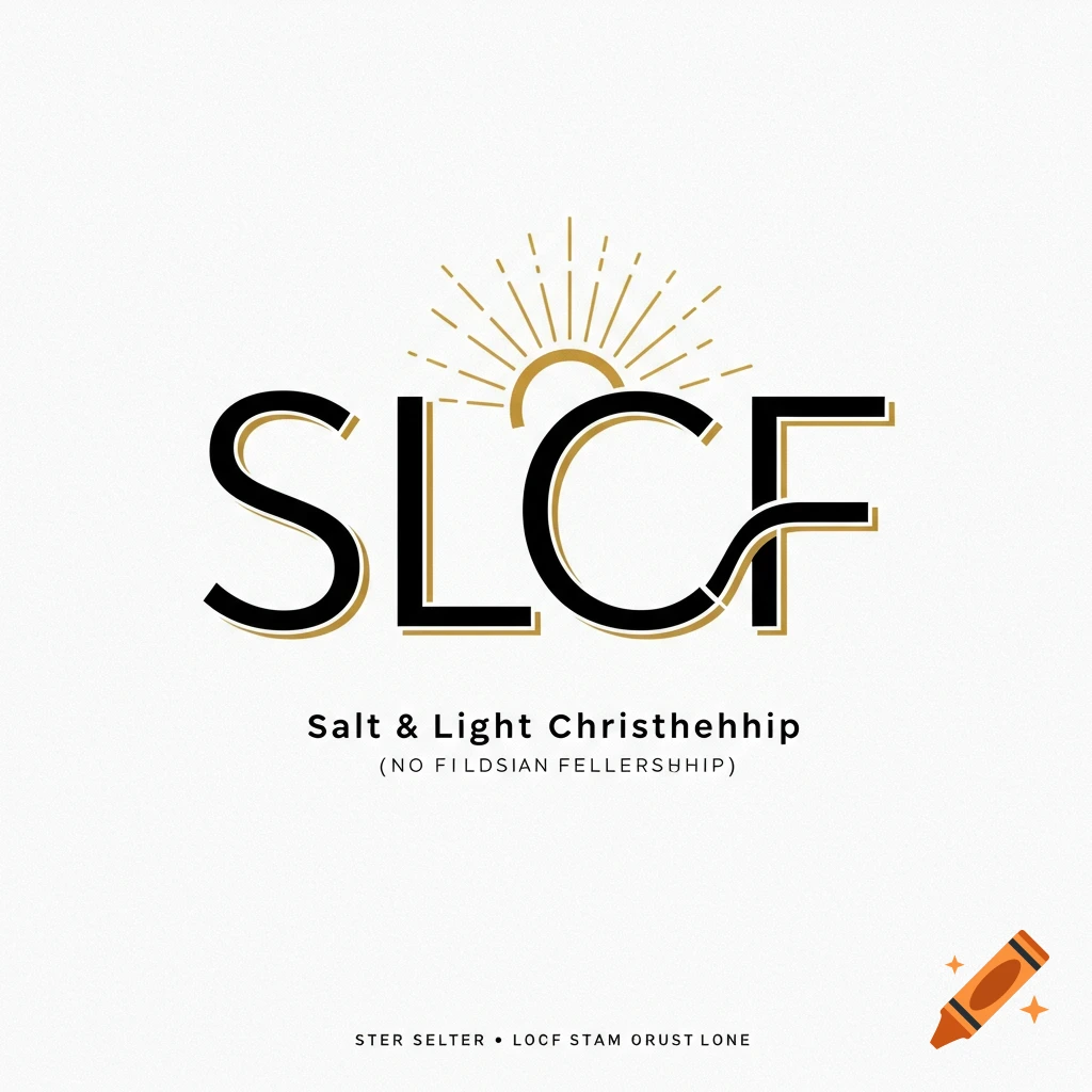 Salt & Light Christian Fellowship SLCF logo in black, white, and gold ...