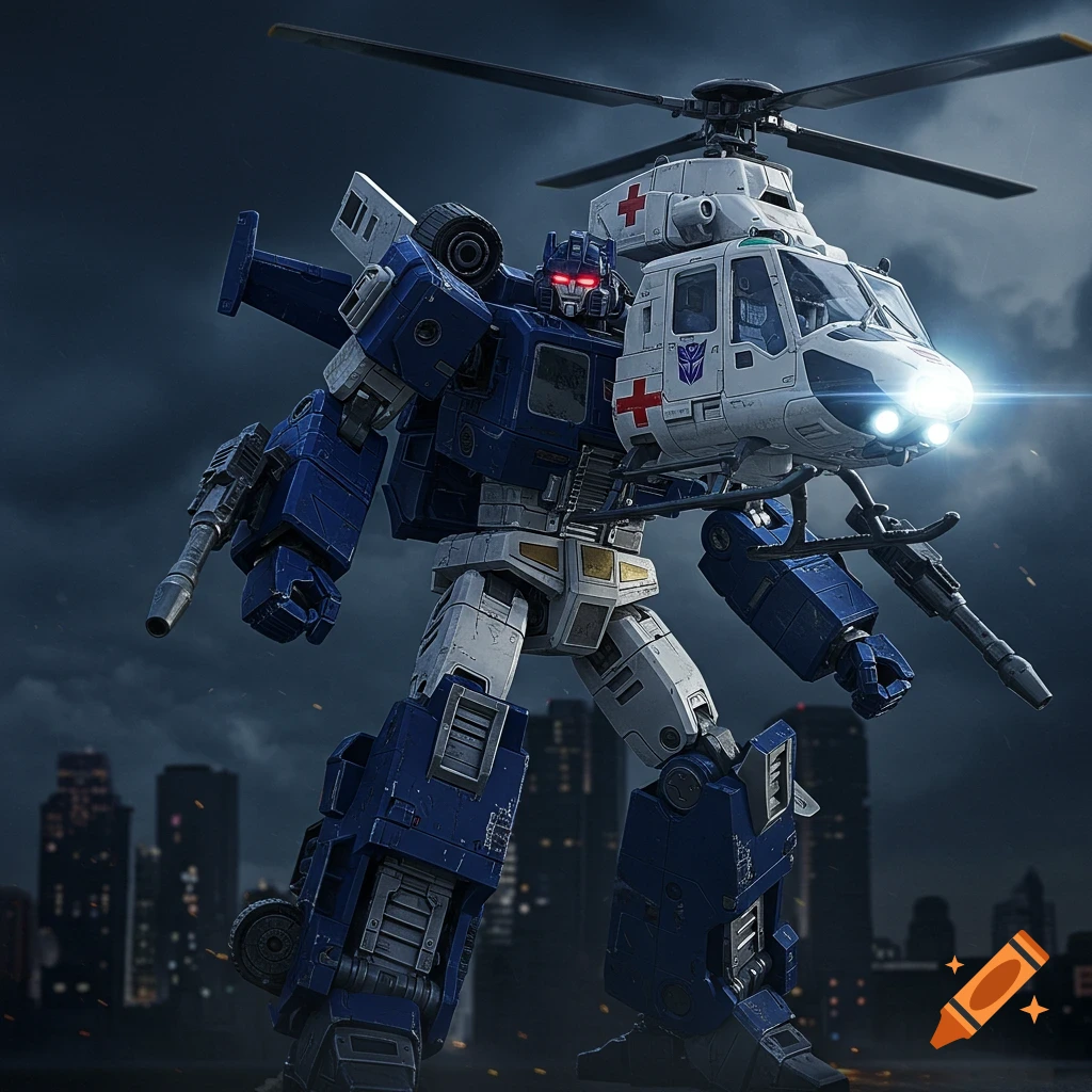 Generation one Decepticon medic transformer as medical helicopter on ...