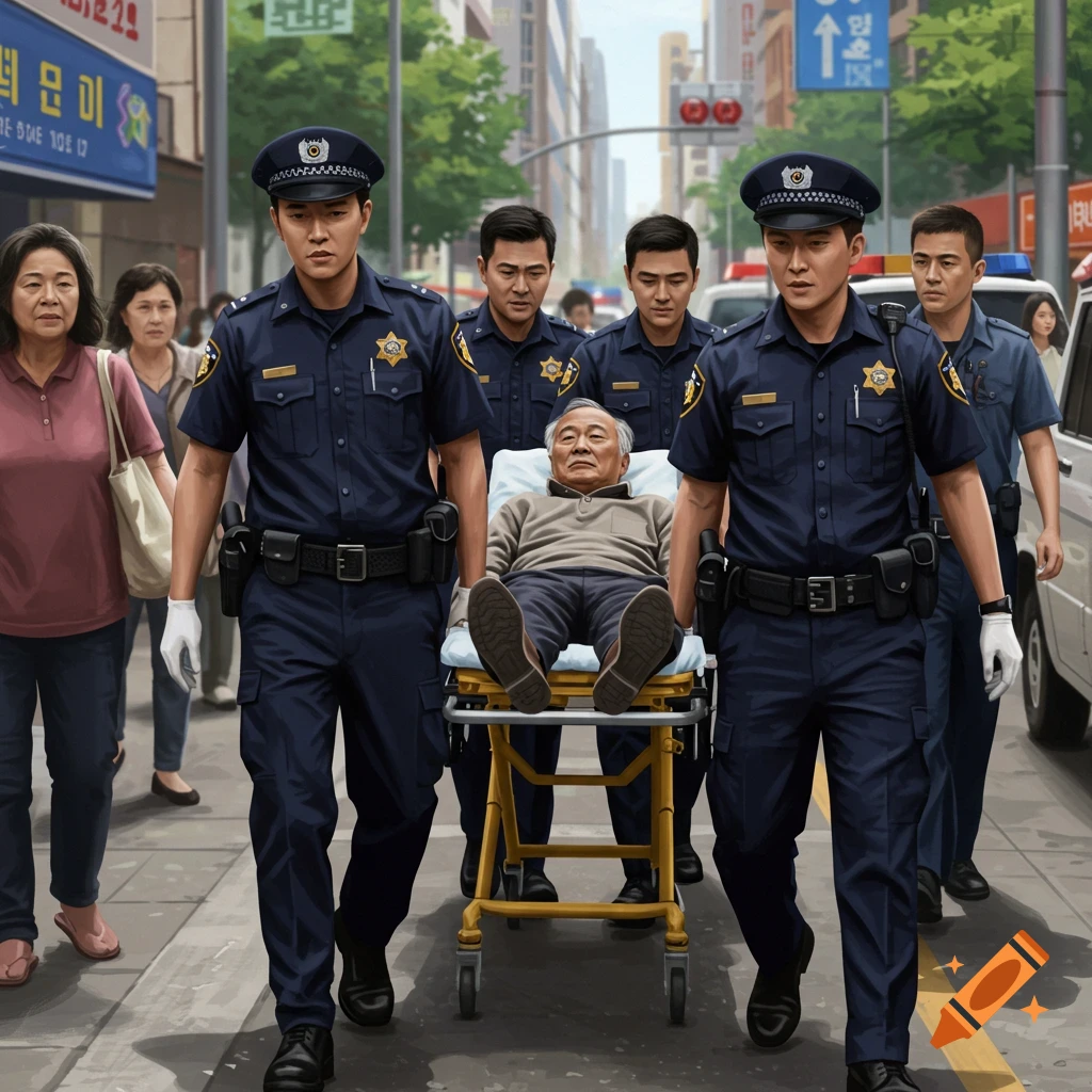 Police carrying public on Craiyon