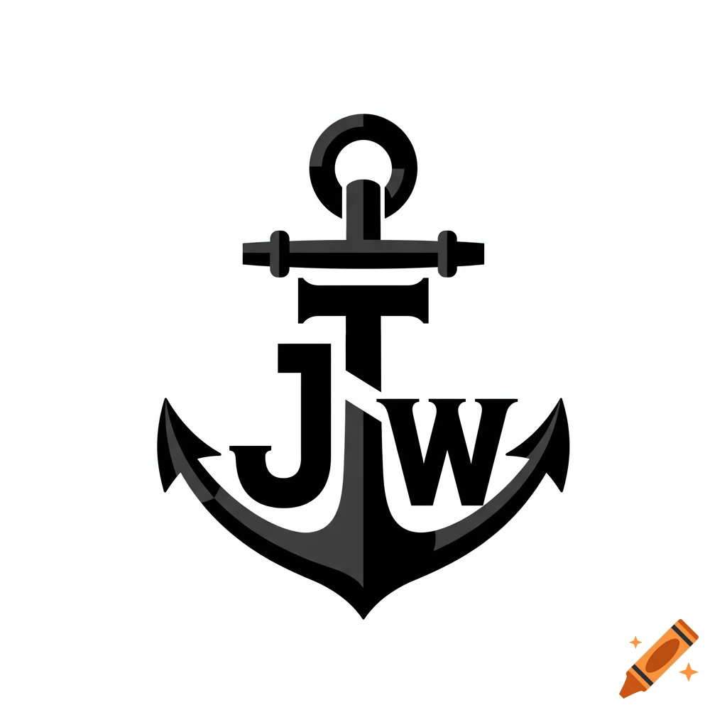 Anchor logo made from the letters J, T, and W on Craiyon